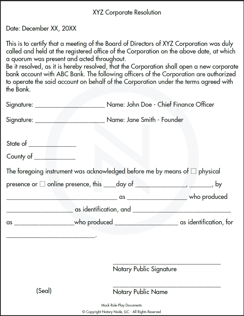 Multi Signer | Corporate Resolution | Notary Node